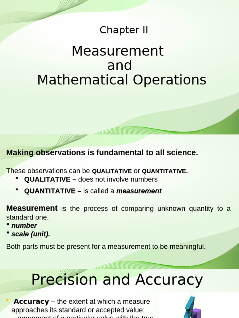 Measurement and Mathematical Operations | PDF | Accuracy And Precision ...