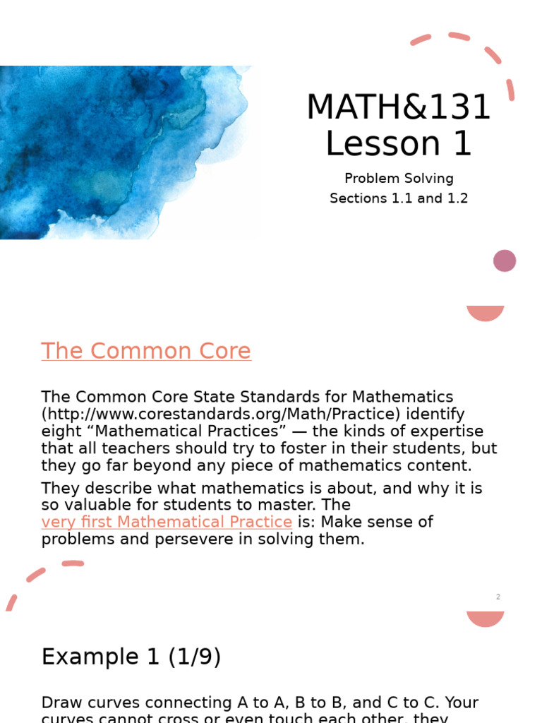 131 01 Problem Solving - Lesson Slides 1 | PDF | Numbers | Mathematics