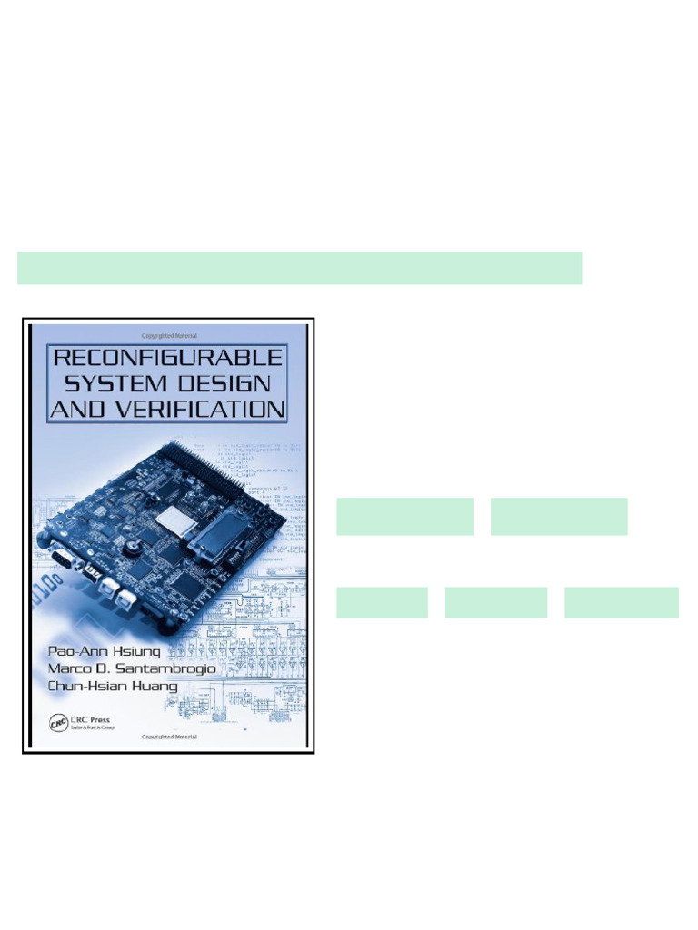 Reconfigurable System Design and Verification 14 1st Edition Pao-Ann ...