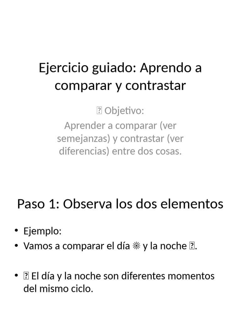 Ejercicio Comparar y Contrastar | PDF