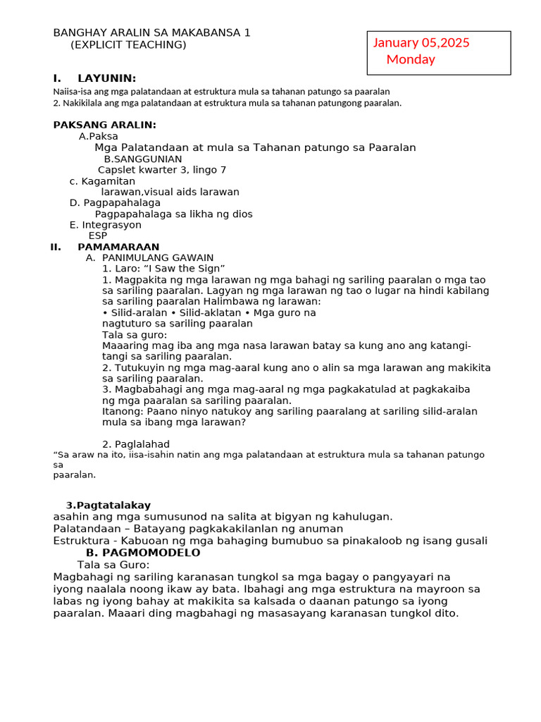 Makabansa 1 Week 7 Day 1 | PDF