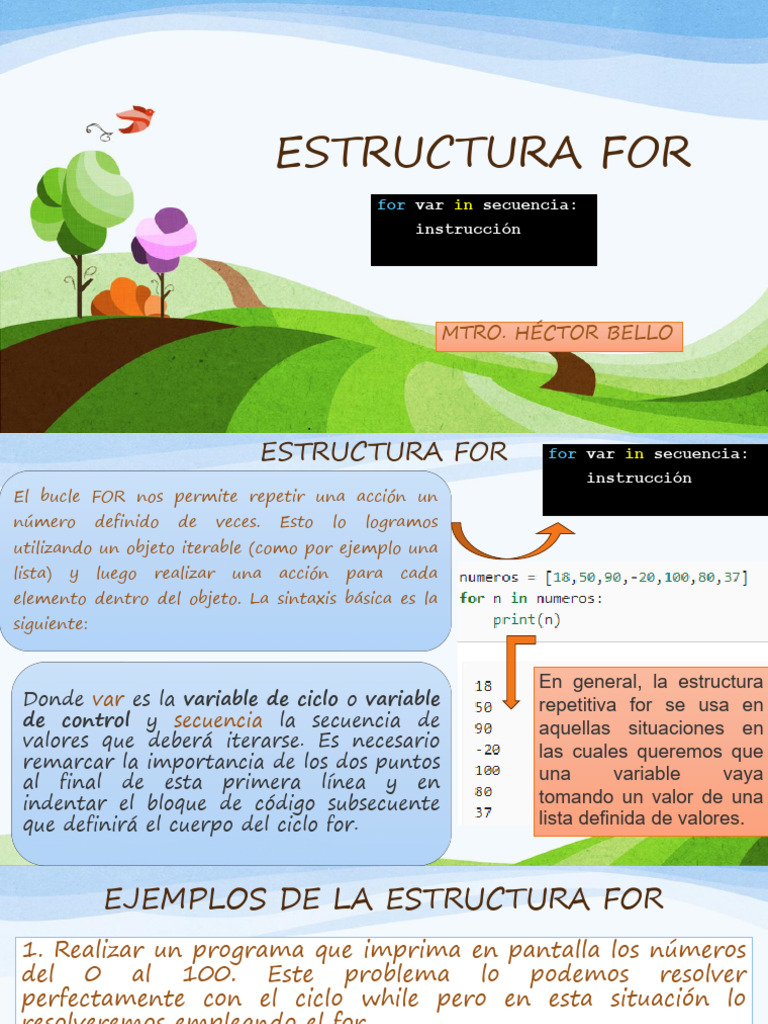 Clase 4 Estructura For | PDF | Ciencias de la Computación | Ingeniería ...