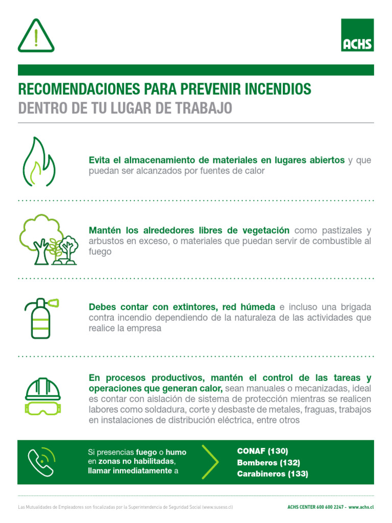 Achs Recomendaciones Incendio | PDF | Incendios