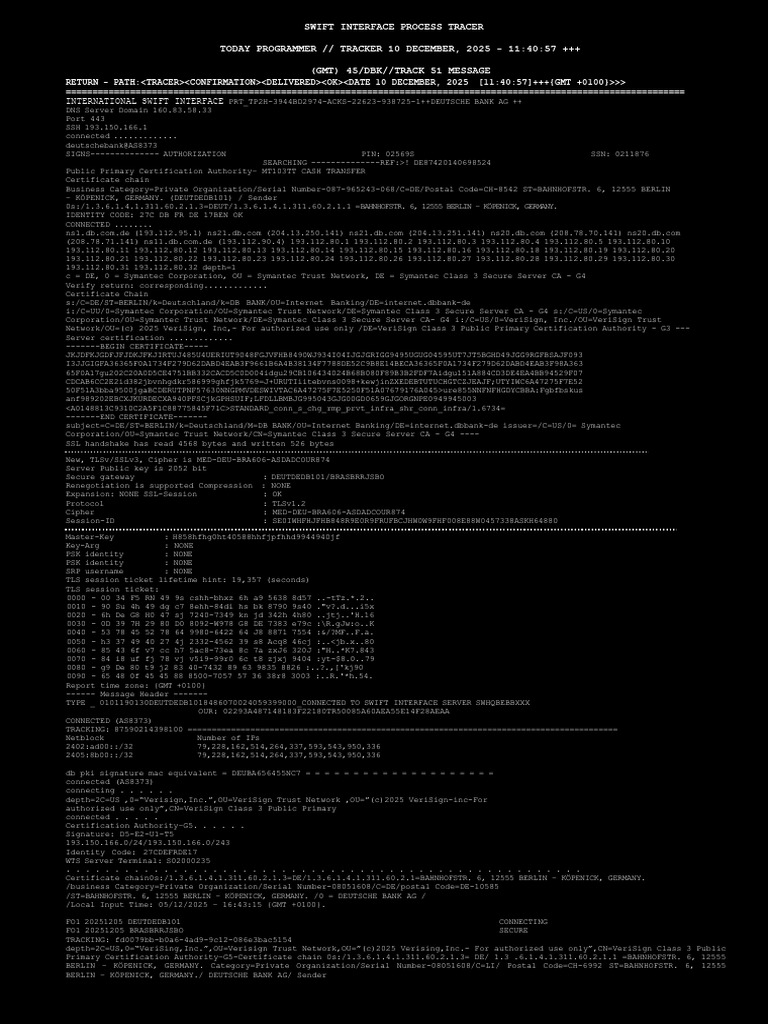 SWIFT Interface Process Tracer Report | PDF | Transport Layer Security ...