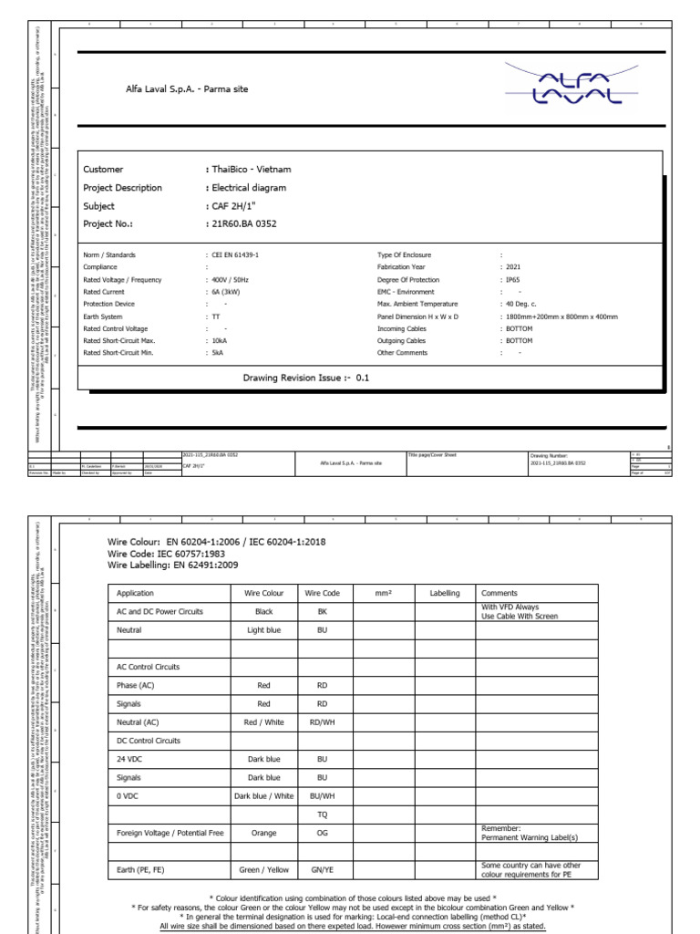 2021-115_21R60.BA 0352_01 - Electrical Drawing | PDF | Relay | Switch