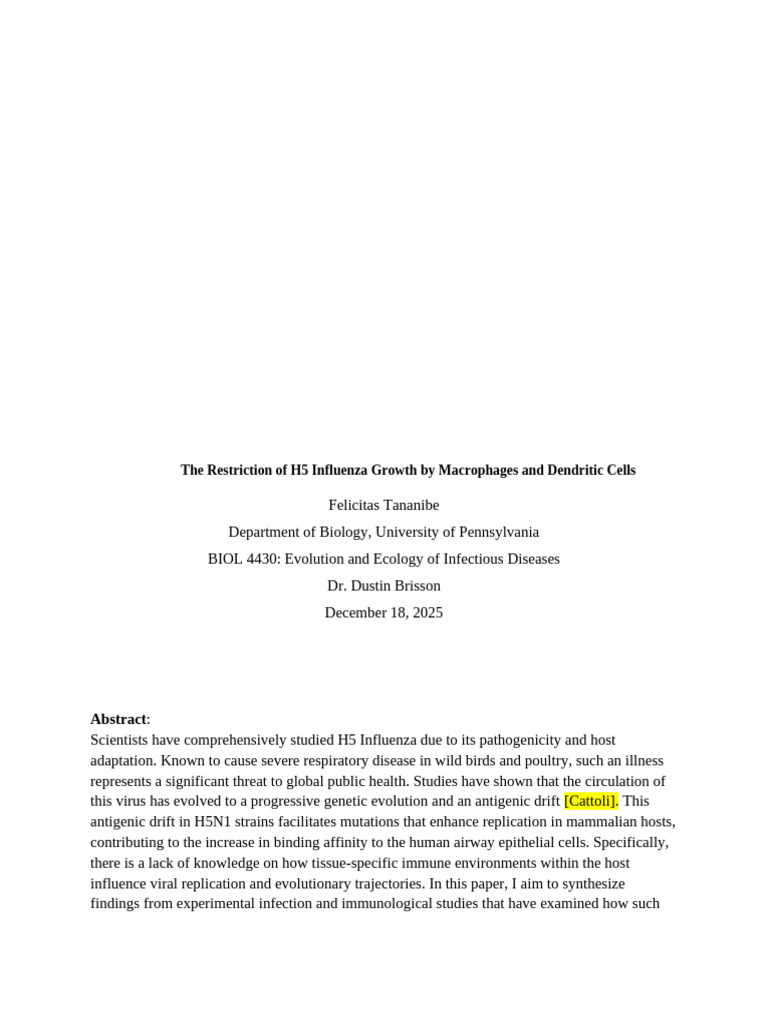 Infectious Disease Paper | PDF | Influenza | Virus
