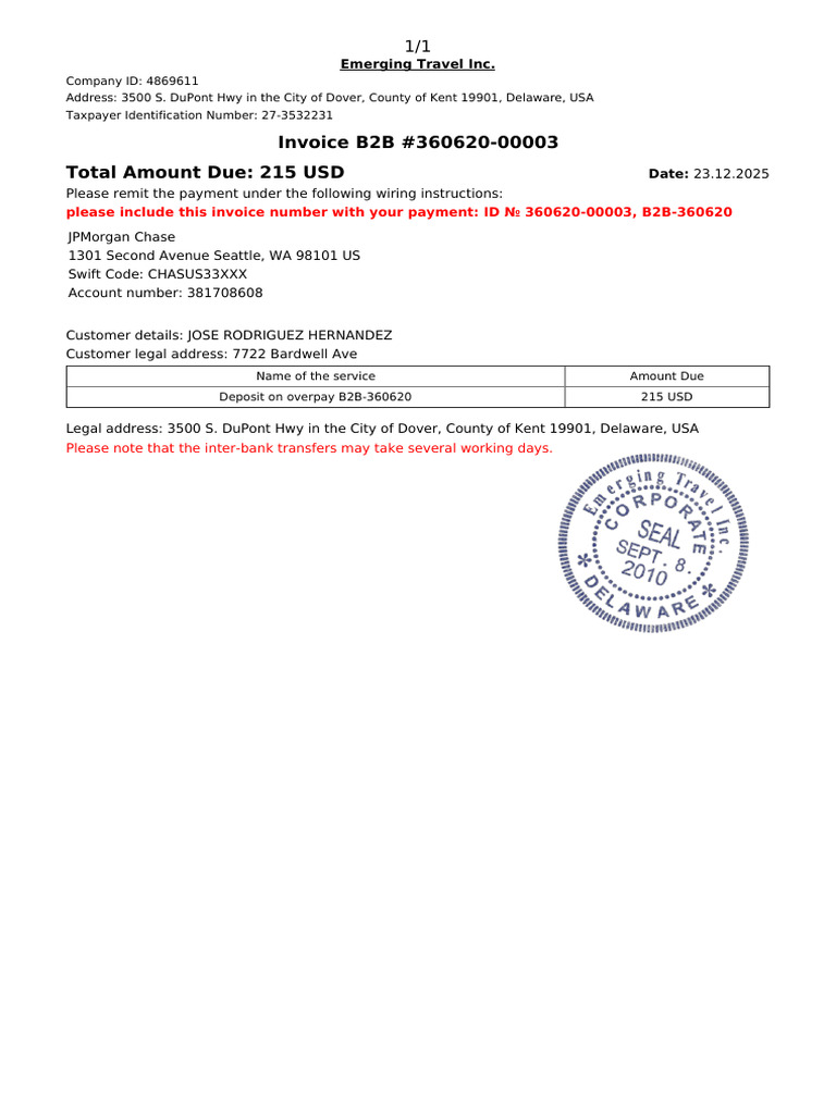 Overpayment Invoice 360620 00003 | PDF