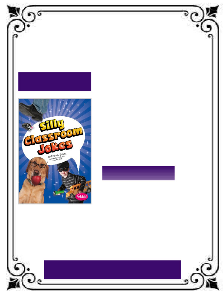 Silly Classroom Jokes Pebble Books Joke Books Library Erika L Shores ...