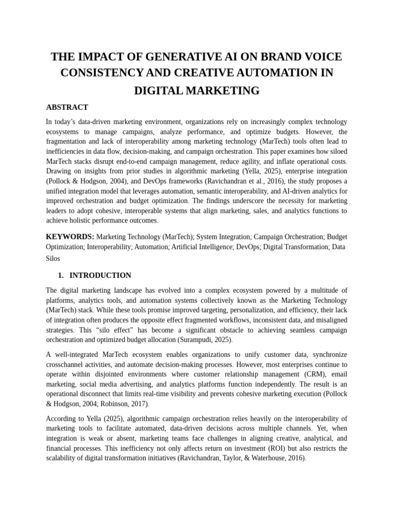 The Impact of Generative AI on Brand Voice Consistency and Creative ...