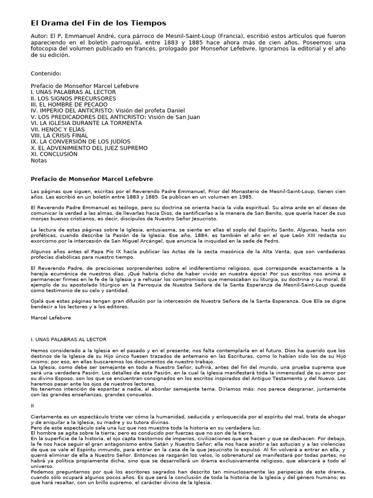 El Drama Del Fin de Los Tiempos | PDF | antecristo | Iglesia cristiana