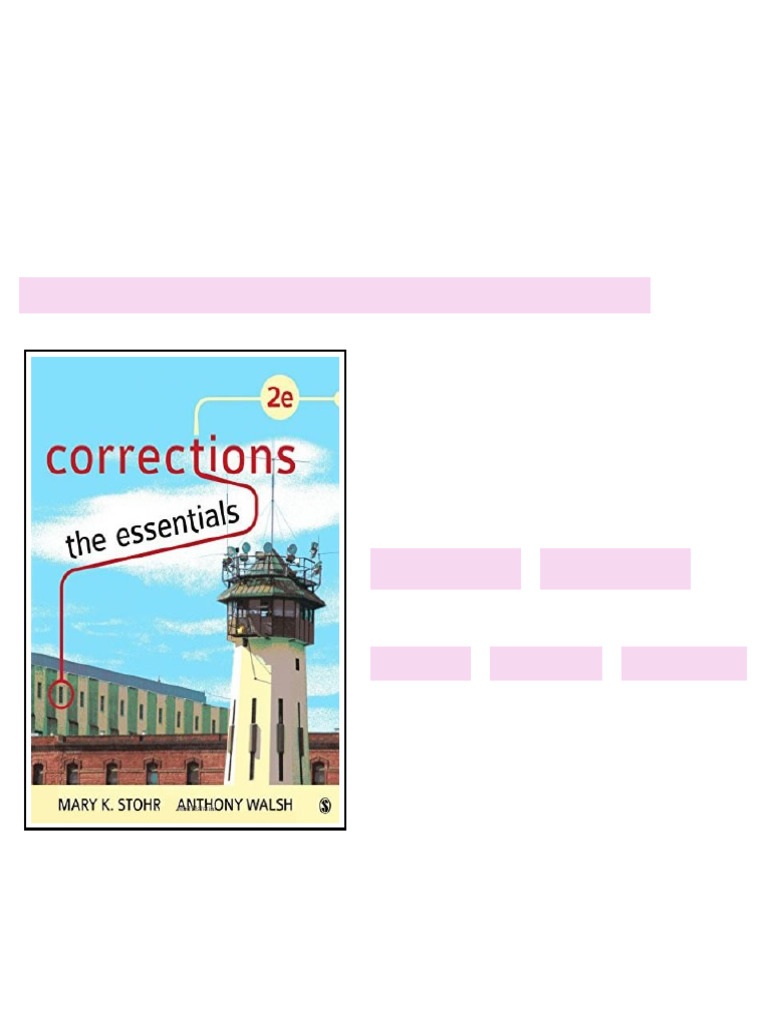 Instructor Manual for Corrections: The Essentials 2nd Second Edition ...