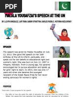 Malala's UN Speech: Rhetorical Impact | PDF | Malala Yousafzai | Violence