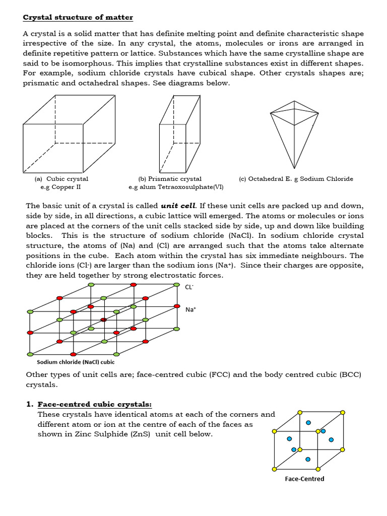 Understanding Crystal Structures and Types | PDF | Crystal | Crystal ...