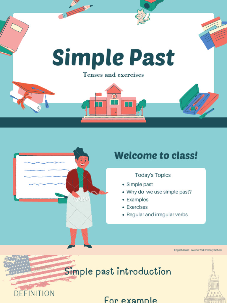 English Lesson Skeleton Education Presentation in a Peach and Blue ...