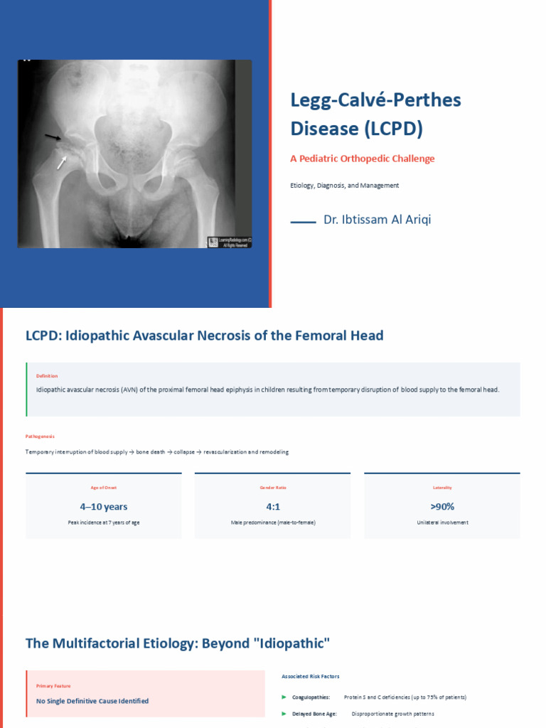 Legg-Calvé-Perthes Disease (LCPD) A Pediatric Ort | PDF | Hip ...