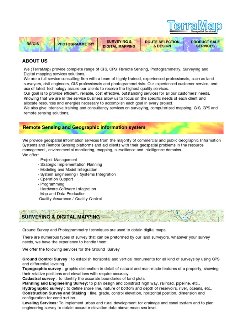 Terramap Brochure | Download Free PDF | Surveying | Geographic ...