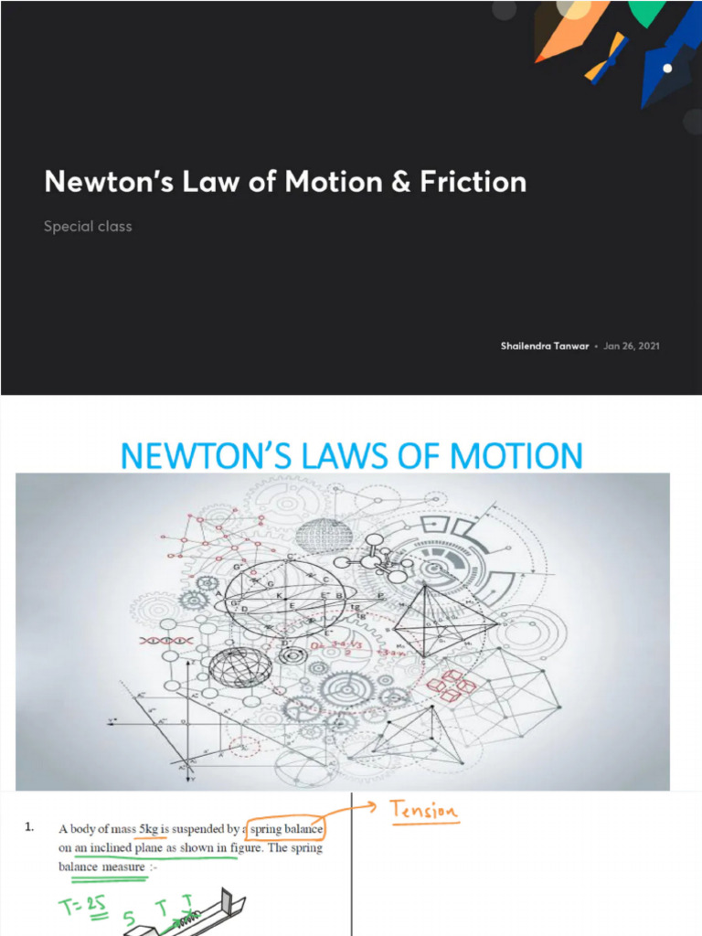 Newtons Law of Motion Friction With Anno | PDF