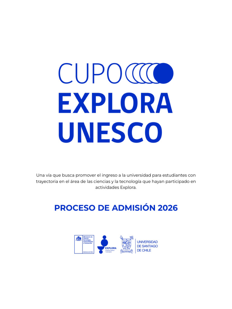 Admisión Universitaria 2026: Cupo Explora | PDF | Ingeniería ...