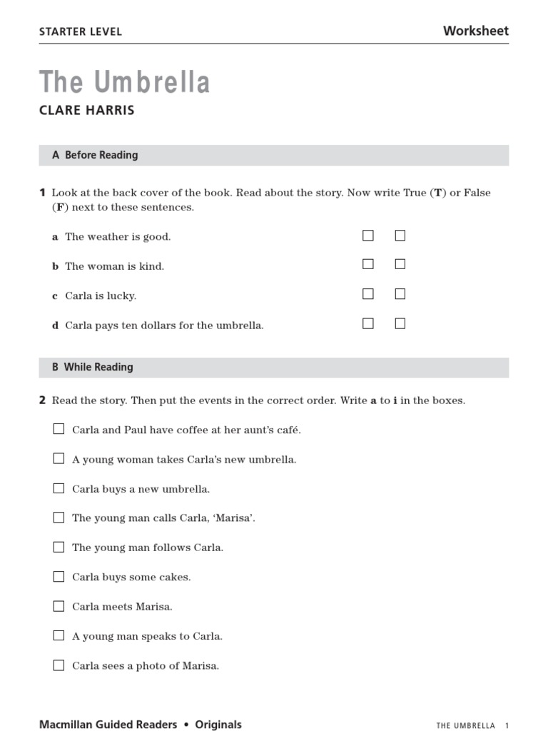 Umbrella Worksheet | PDF