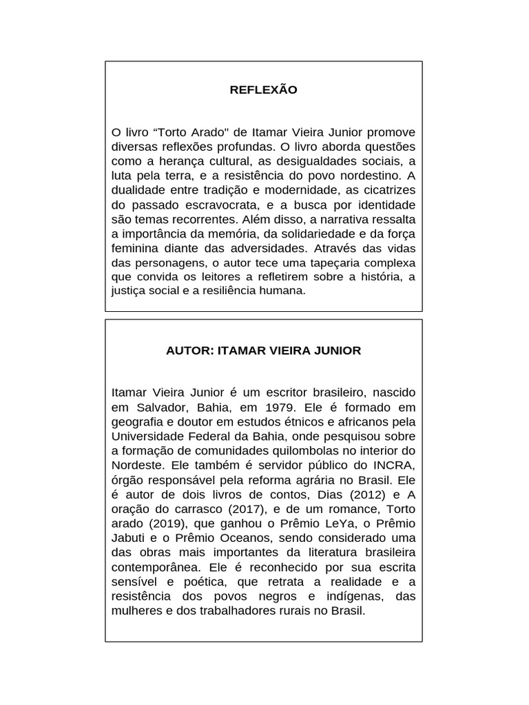 Resumo do Livro Torto Arado | PDF