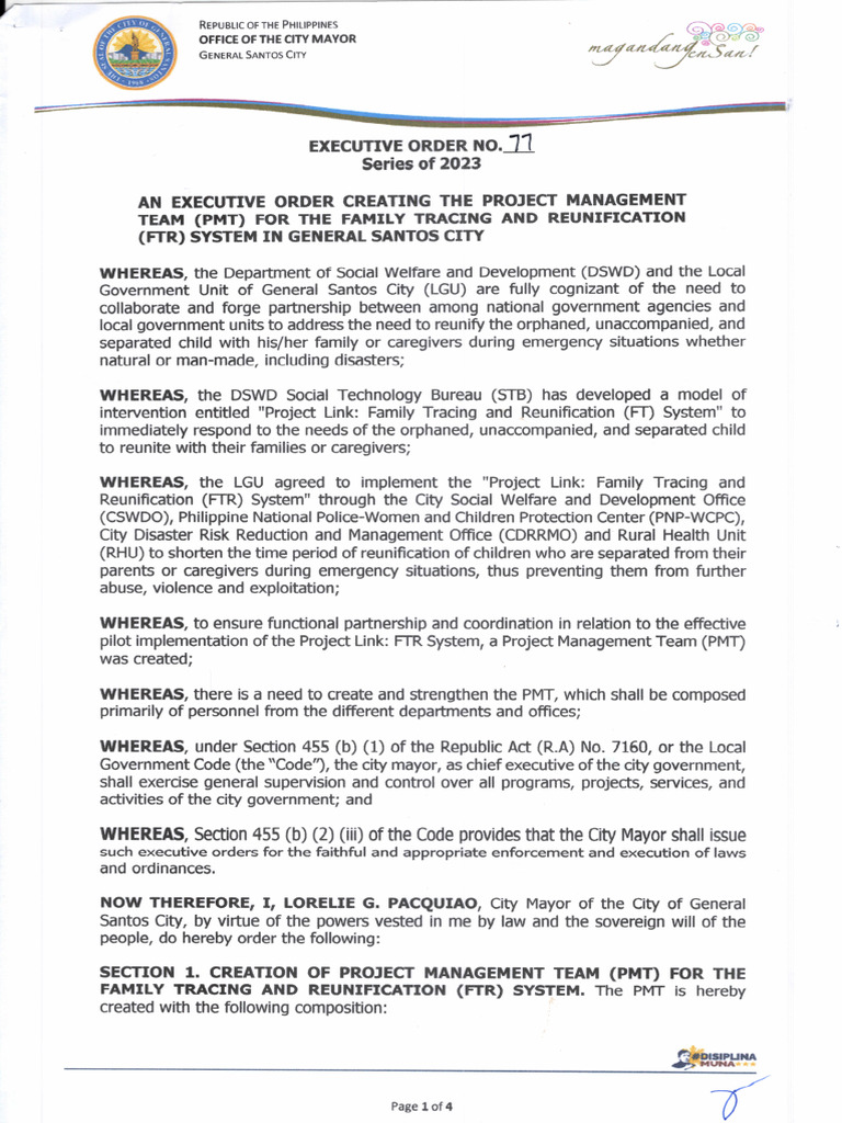 Executive Order No. 77, Series of 2023 | PDF