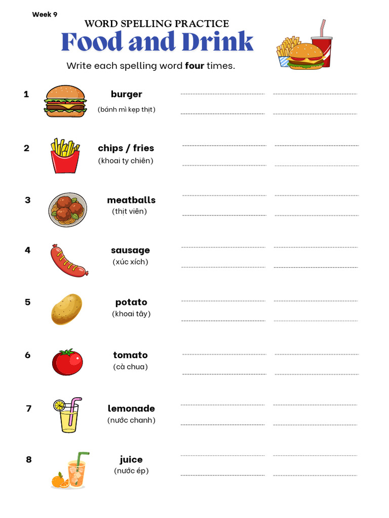 (Homework) Week 9-Food and Drinks | PDF