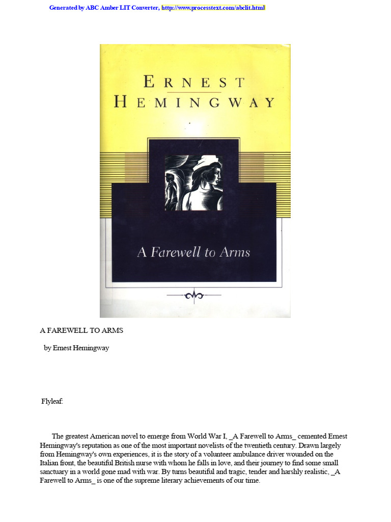 Hemingway, Ernest - A Farewell To Arms - Hemingway, Ernest - A Farewell ...