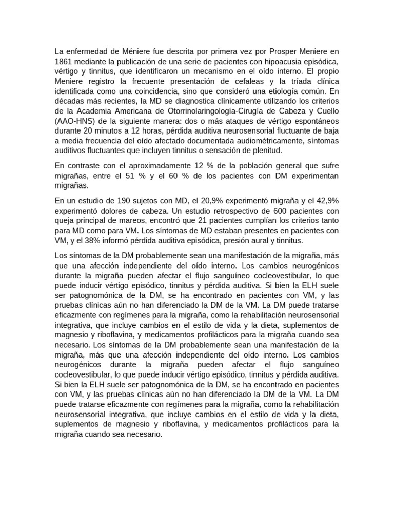La Enfermedad de Méniere Fue Descrita Por Primera Vez Por Prosper ...