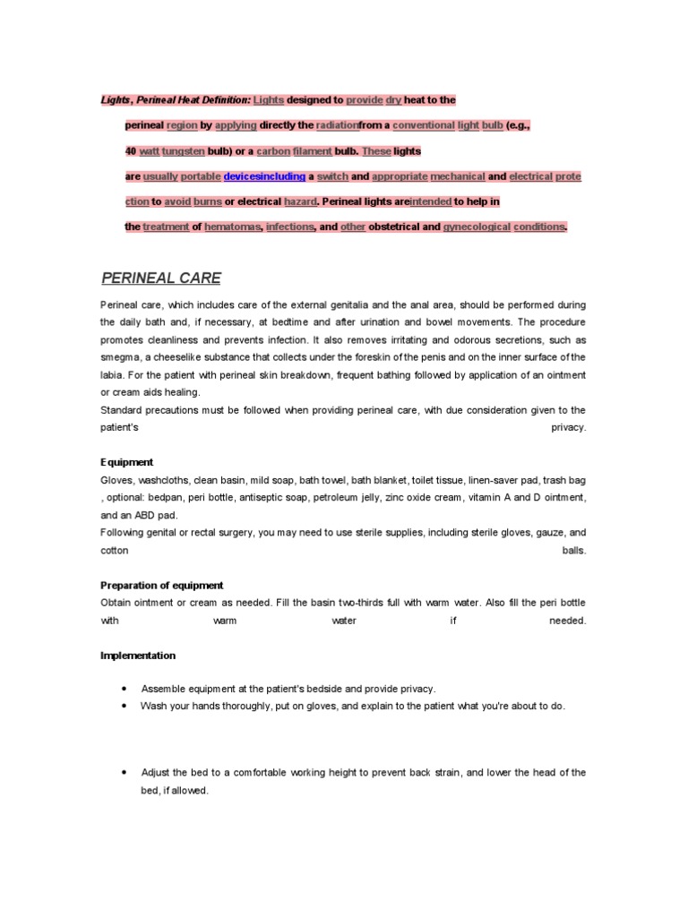 Peri Care | PDF | Urinary Incontinence | Infrared