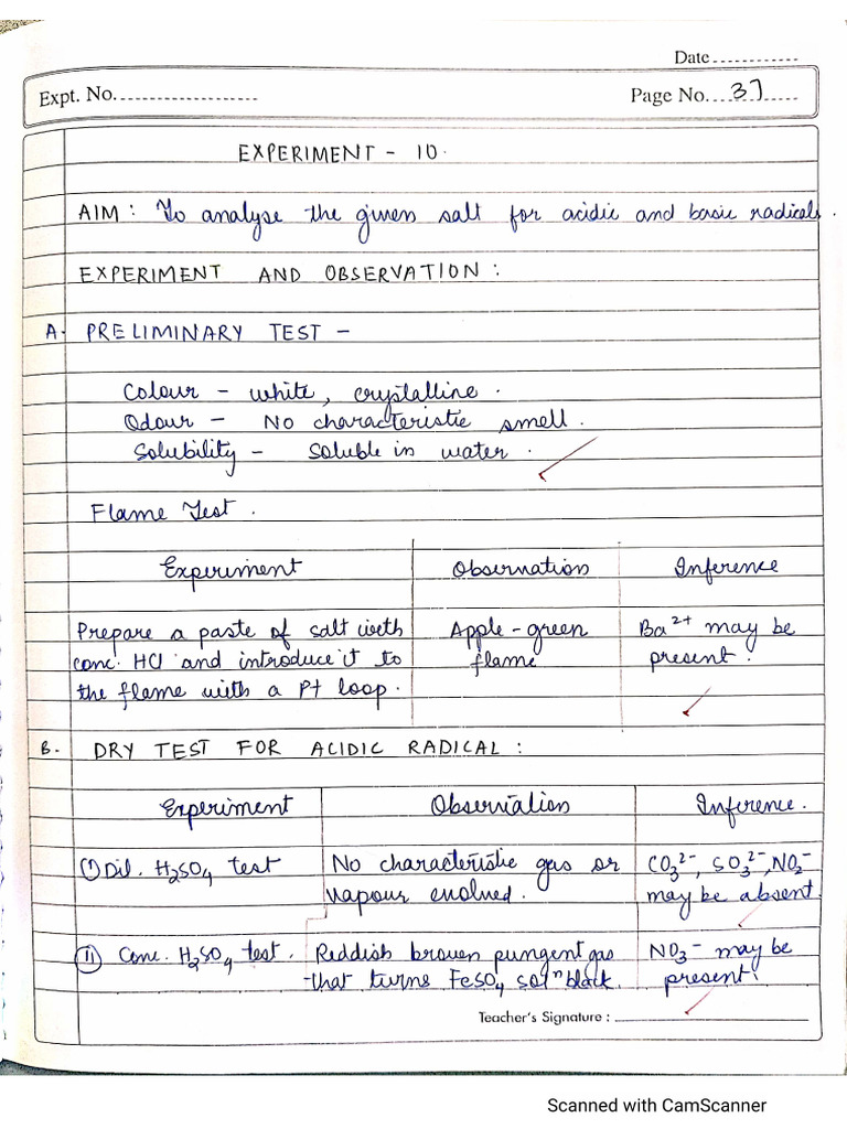 Salt Analysis Barium Nitrate | PDF