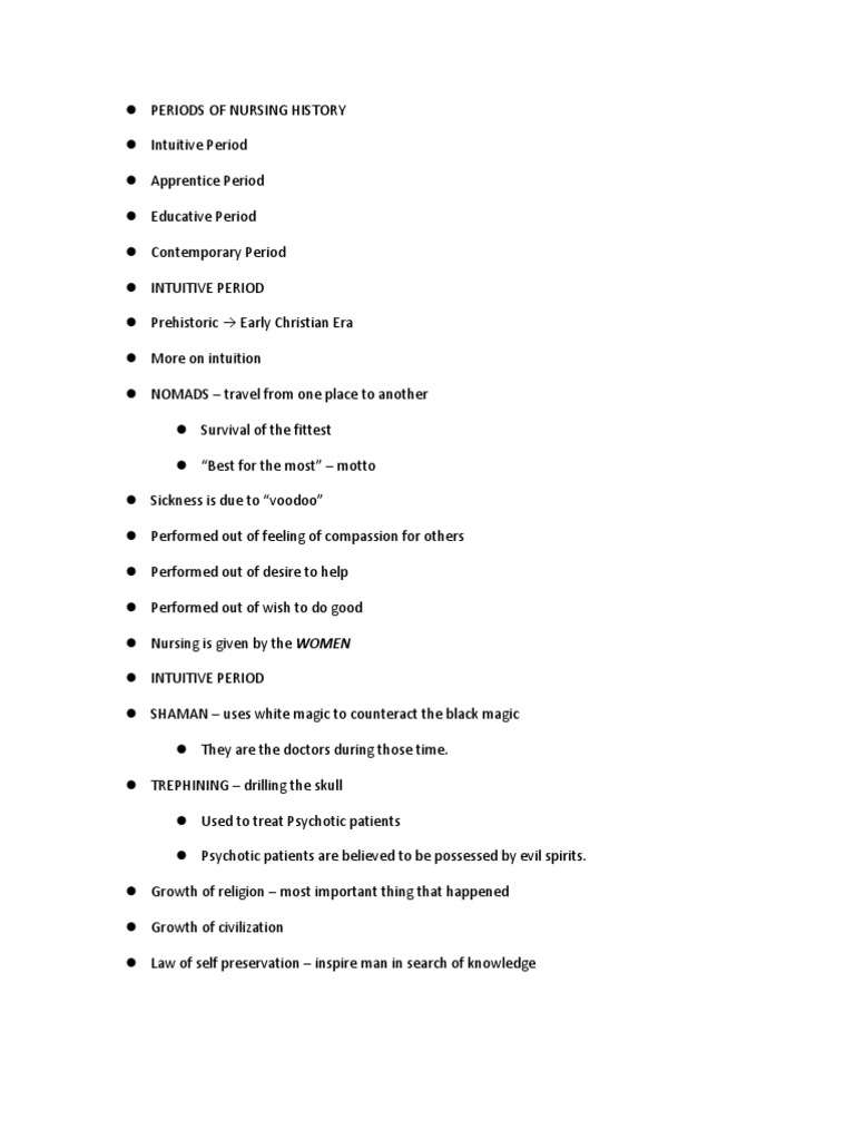 Periods of Nursing History | PDF | Nursing | Academic Degree