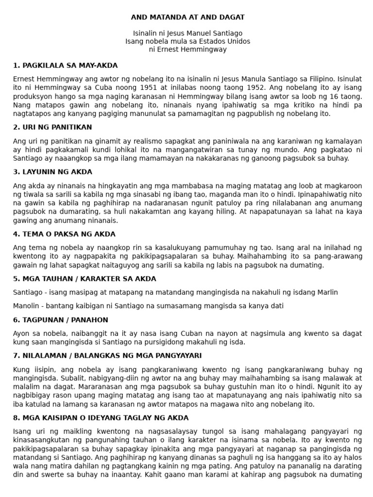 AND MATANDA AT AND DAGAT | PDF