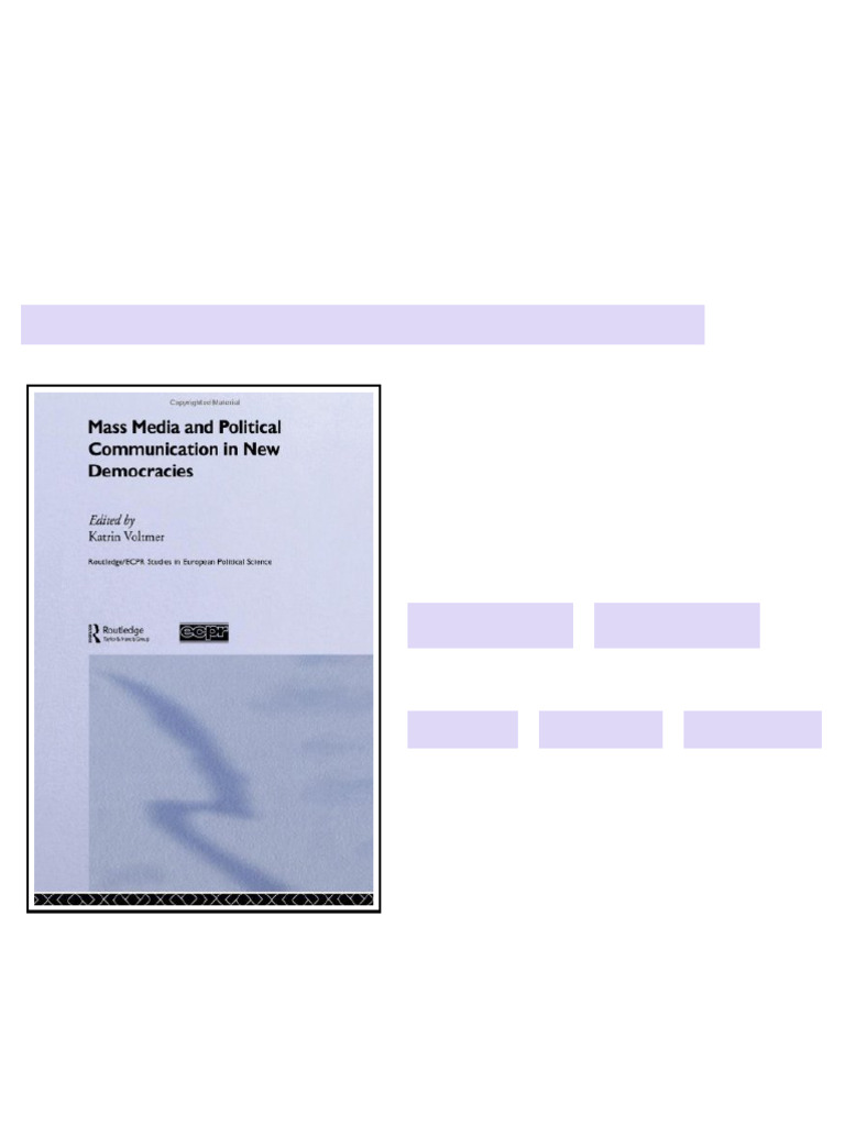 Mass Media and Political Communication in New Democracies 1st Edition Katrin Voltmer - ebook and ...