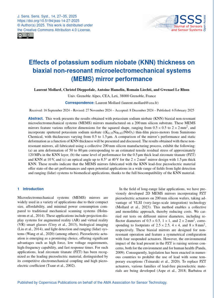 Effects of potassium sodium niobate (KNN) thickness on biaxial non ...