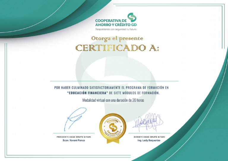 TroyaGarcia Luis Julio Certificado_Educacin_Financiera | PDF