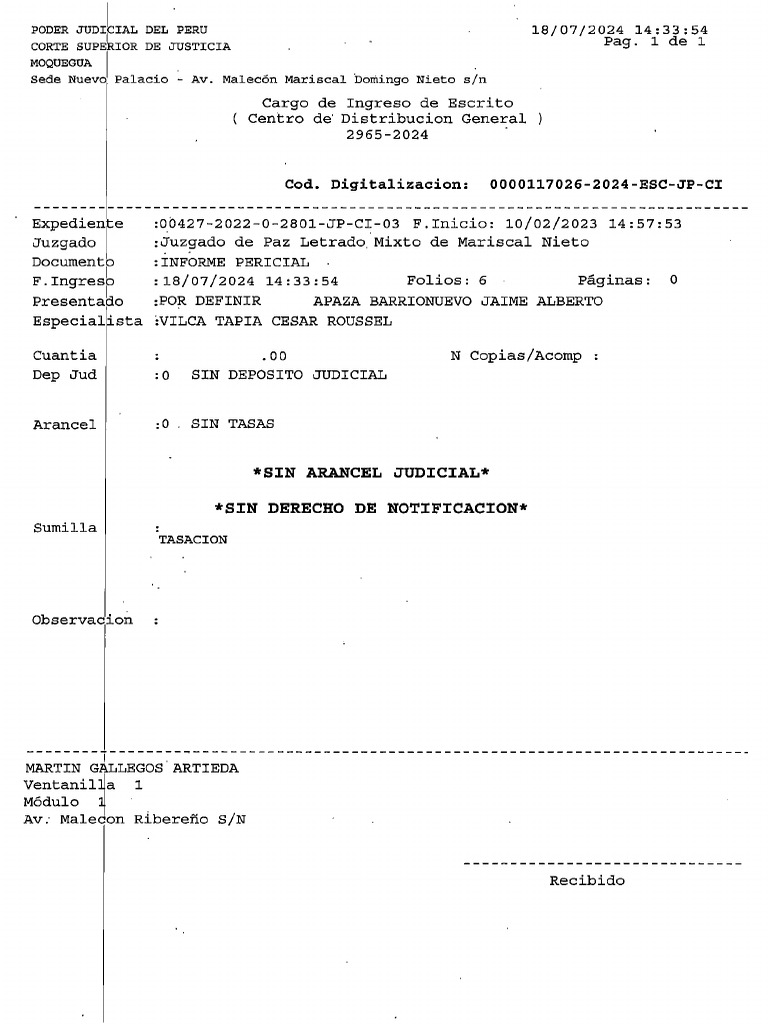 Exp. 00427-2022-0-2801-JP-CI-03 - Anexo - 09403-2024 | PDF | Valoración (Finanzas) | Economía ...