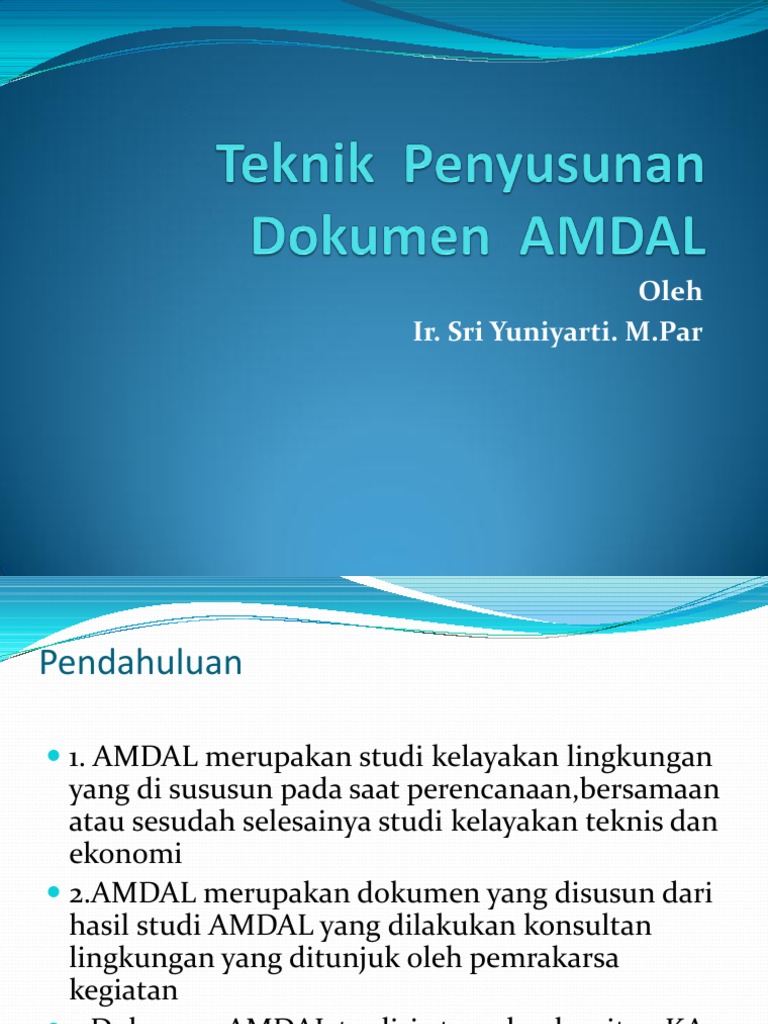 Teknik Penyusunan Dokumen AMDAL | PDF