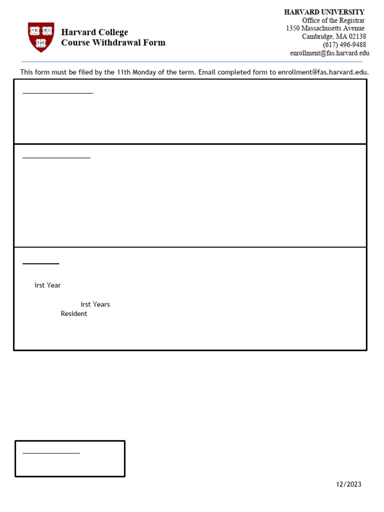 Course Withdrawal Form 01 | PDF