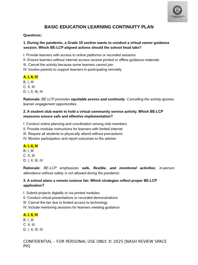BE-LCP Strategies for Remote Learning | PDF | Learning | Mentorship