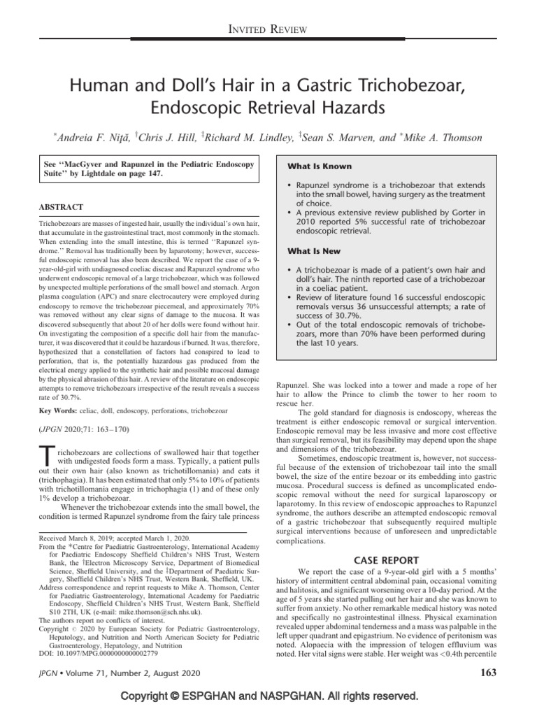Human and Doll s Hair in a Gastric Trichobezoar,.8 | PDF ...