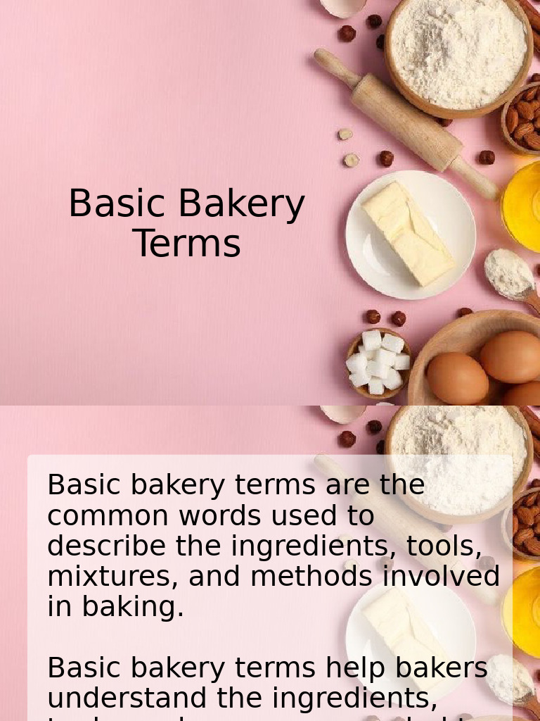 Basic Bakery Terms | PDF | Custard | Shortening