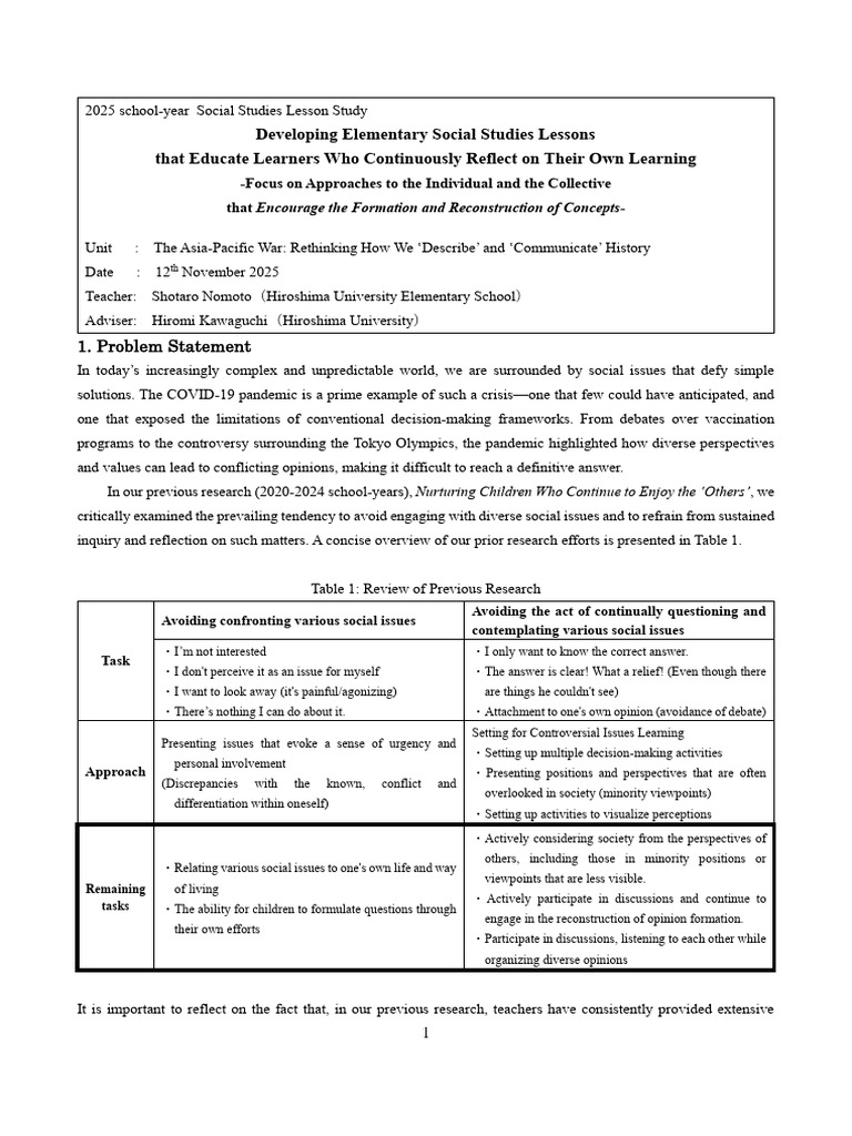 Social Studies Lesson Study 2025 | PDF | Constructivism (Philosophy Of ...