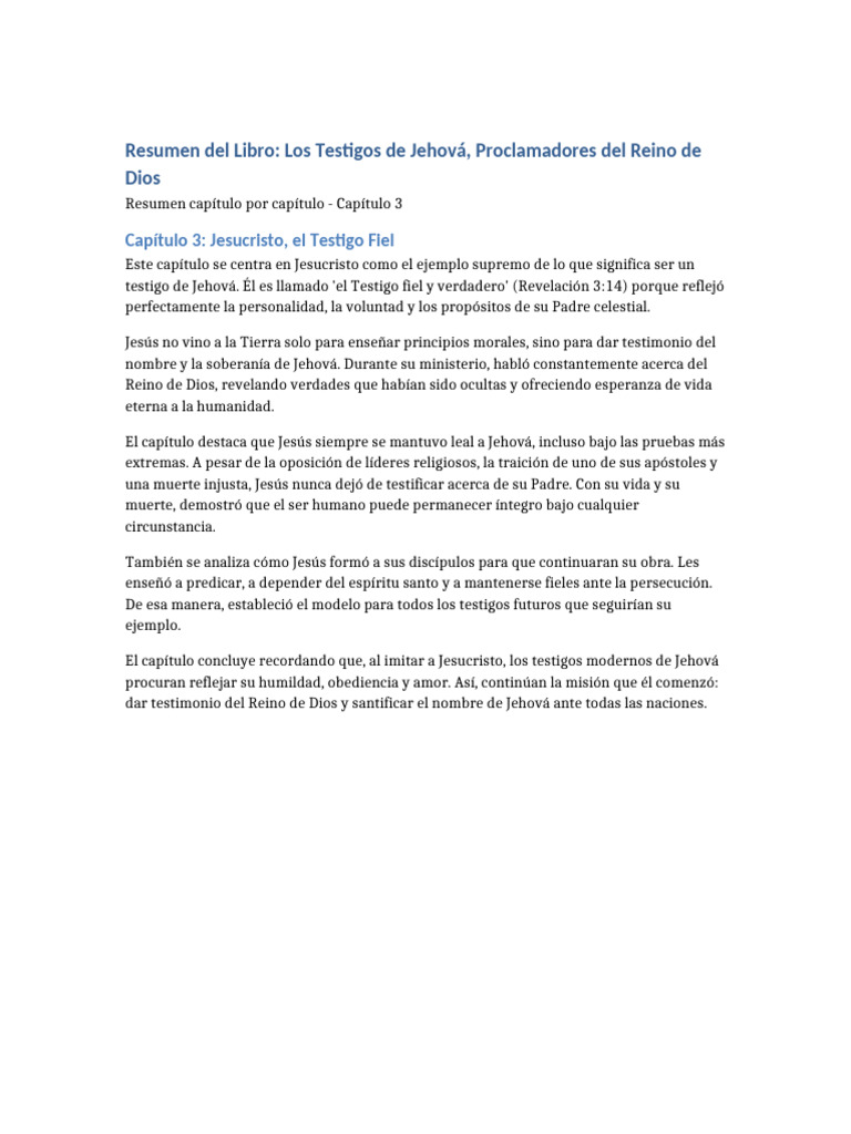 Jesucristo: Ejemplo de Testigo Fiel | PDF