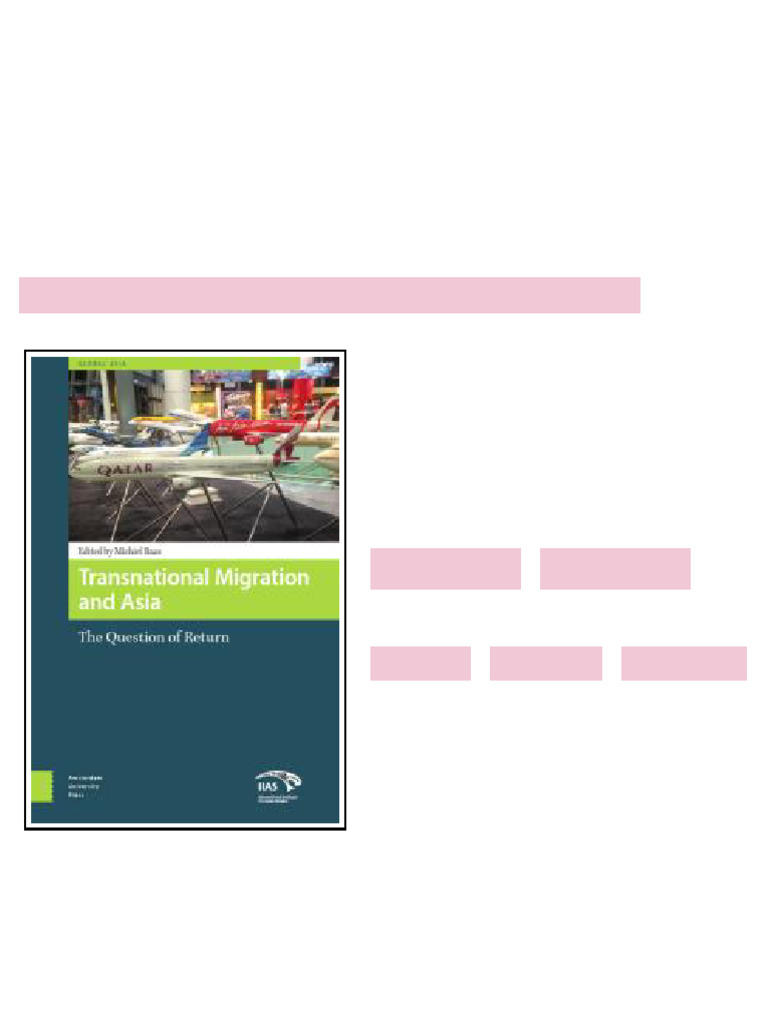 Transnational Migration and Asia The Question of Return 1st Edition ...