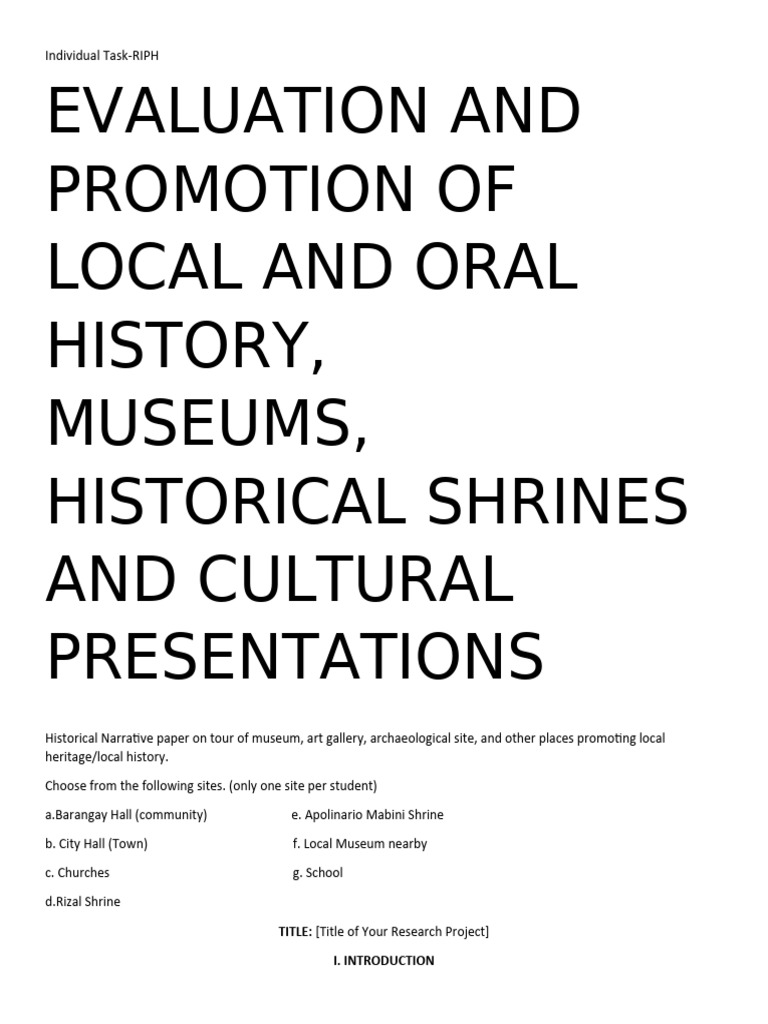 RIPH-Individual Task - Historical Narrative Paper Dec.16, 2025 | PDF