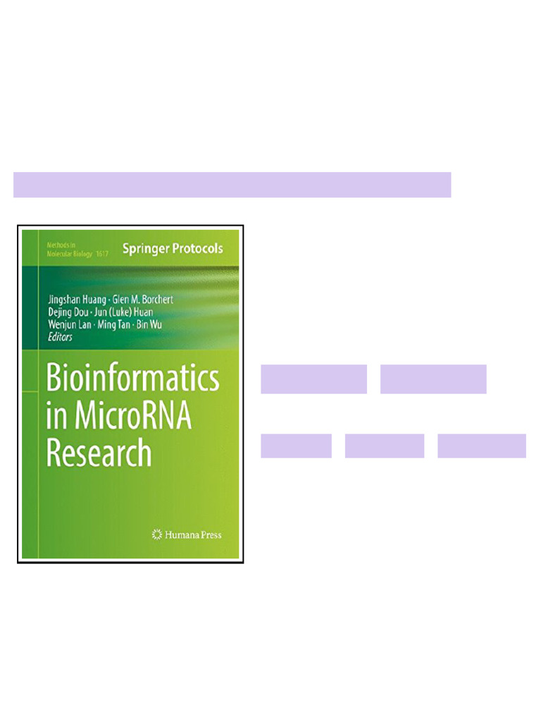 Bioinformatics in MicroRNA Research 1st Edition Coll. - ebook and ...