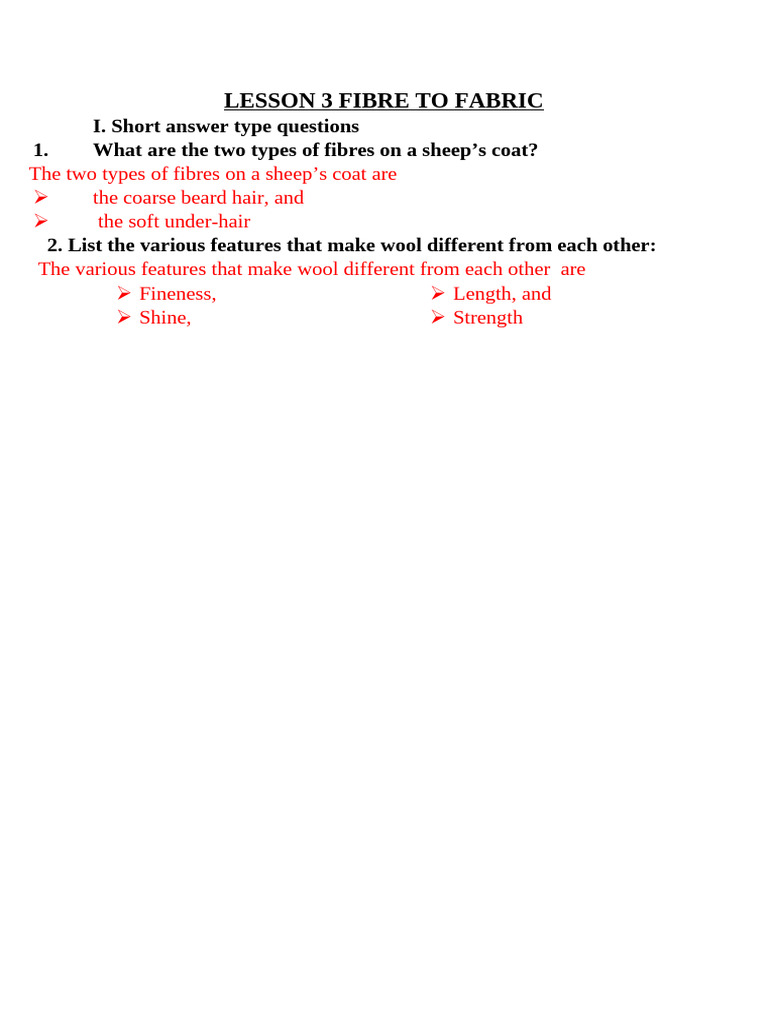 FIBRE TO FABRIC | PDF | Silk | Wool