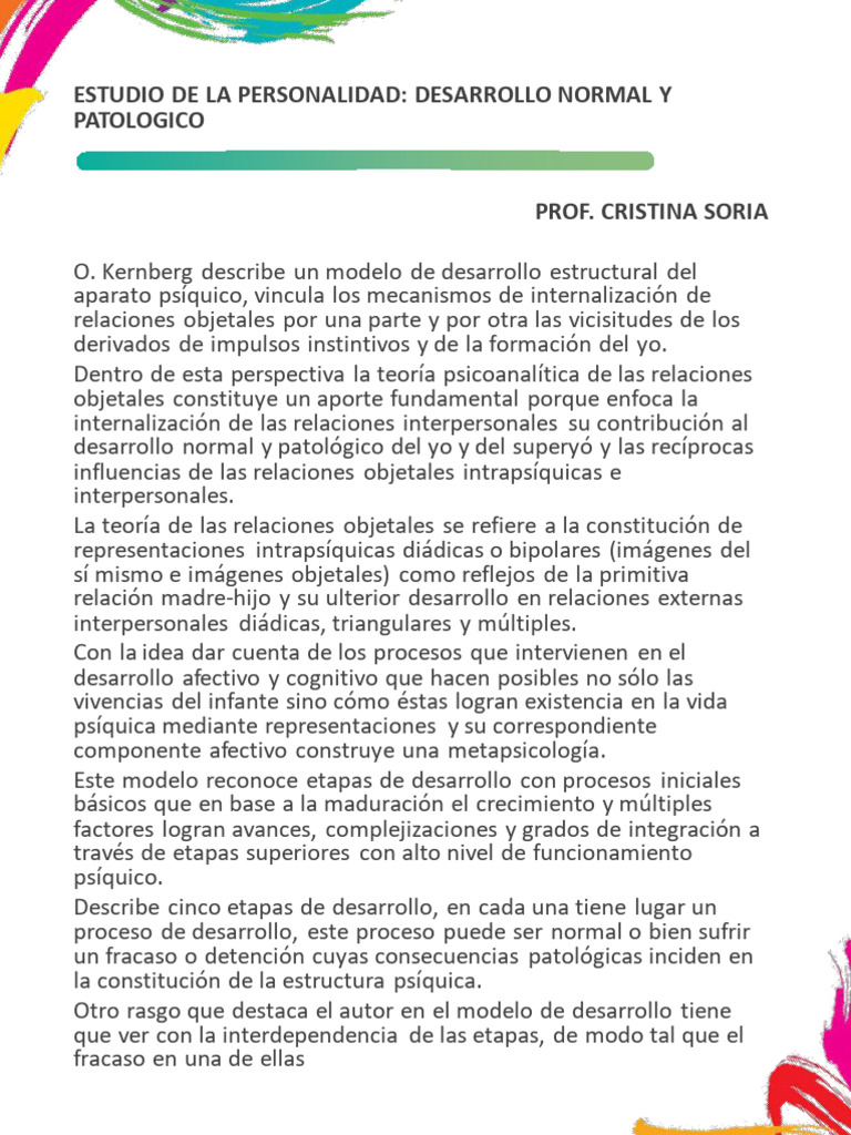 Estudio de La Personalidad - Desarrollo Normal y Patologico (1) | PDF ...