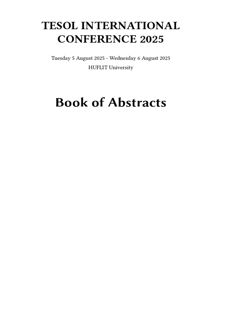book-of-abstracts | PDF | English As A Second Or Foreign Language ...