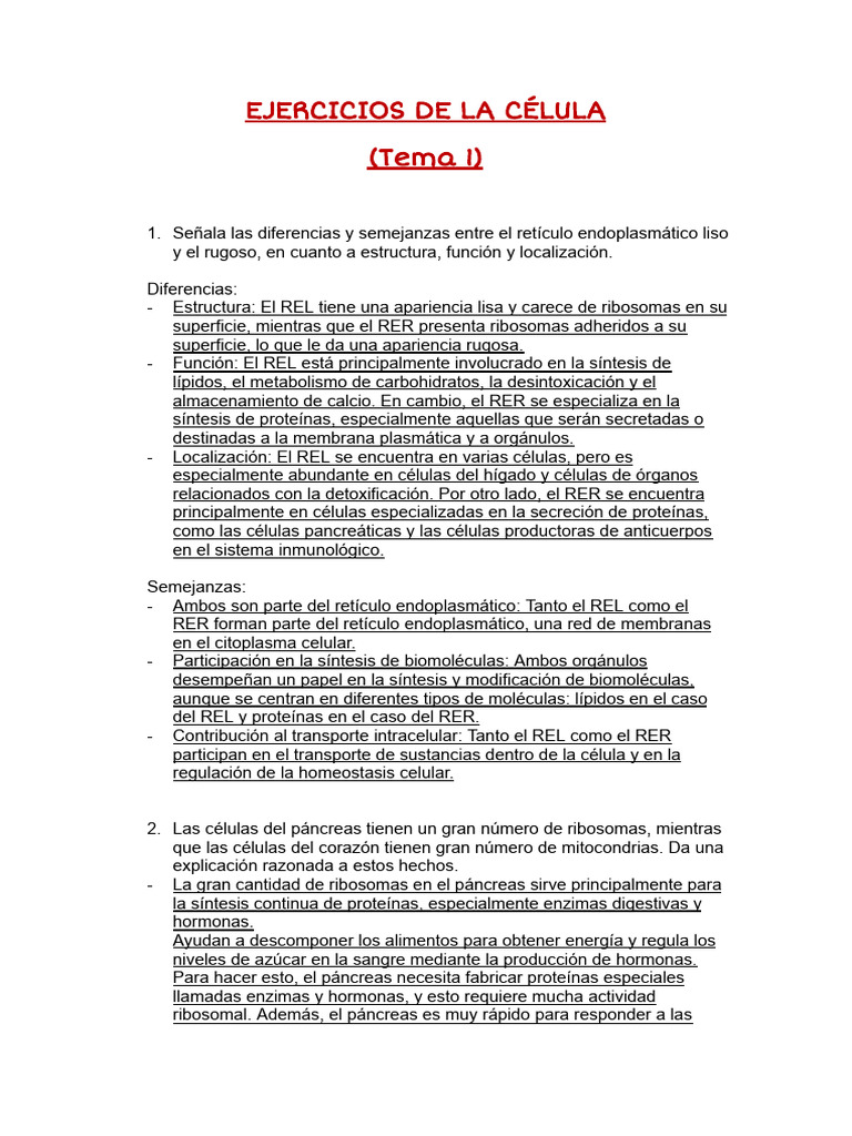 Clase Práctica No.3 Cap. I. Células_Robles Thomson (1) | PDF | Lisosoma | Retículo endoplásmico